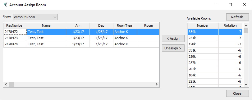 How to assign room numbers to accounts in Lodgical Enterprise.